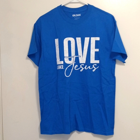 Gildan | Tops | Gildan Medium Royal Blue Graphic Tshirt | Poshmark